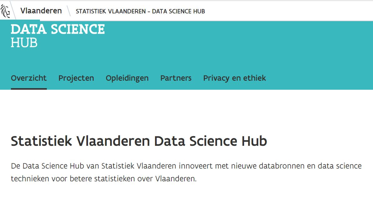 Statistiek Vlaanderen Data Science Hub – Informatiebeheer Arteveldehogeschool